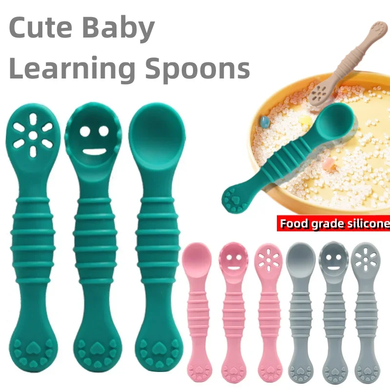 3PCS-Cute-Baby-Learning-Spoons-Utensils-Set-Newborn-Feeding-Spoon-Set ...