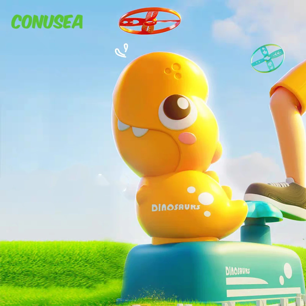 Children's Toys Dinosaur Cartoon Air Rocket Launcher Soaring Rocket Flying Saucer Foot Launcher ...