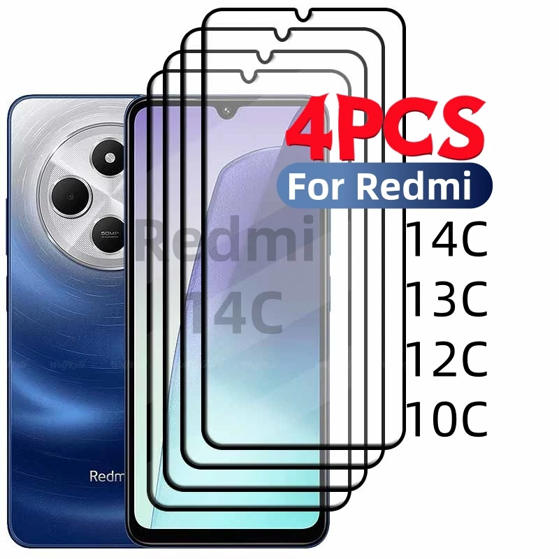 4-3-2-1PCS-For-Redmi-14C-Glass-Xiaomi-Redmi-14C-Tempered-Glass-Full ...