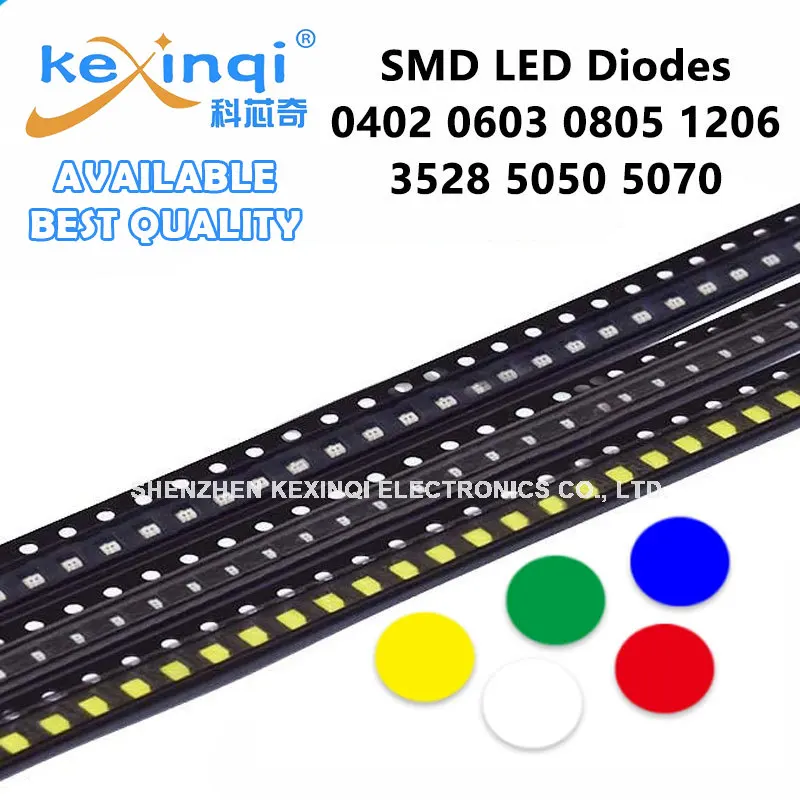 100pcs-0402-0603-0805-1206-1210-3528-5050-5730-Smd-Led-Red-Yellow-Green ...