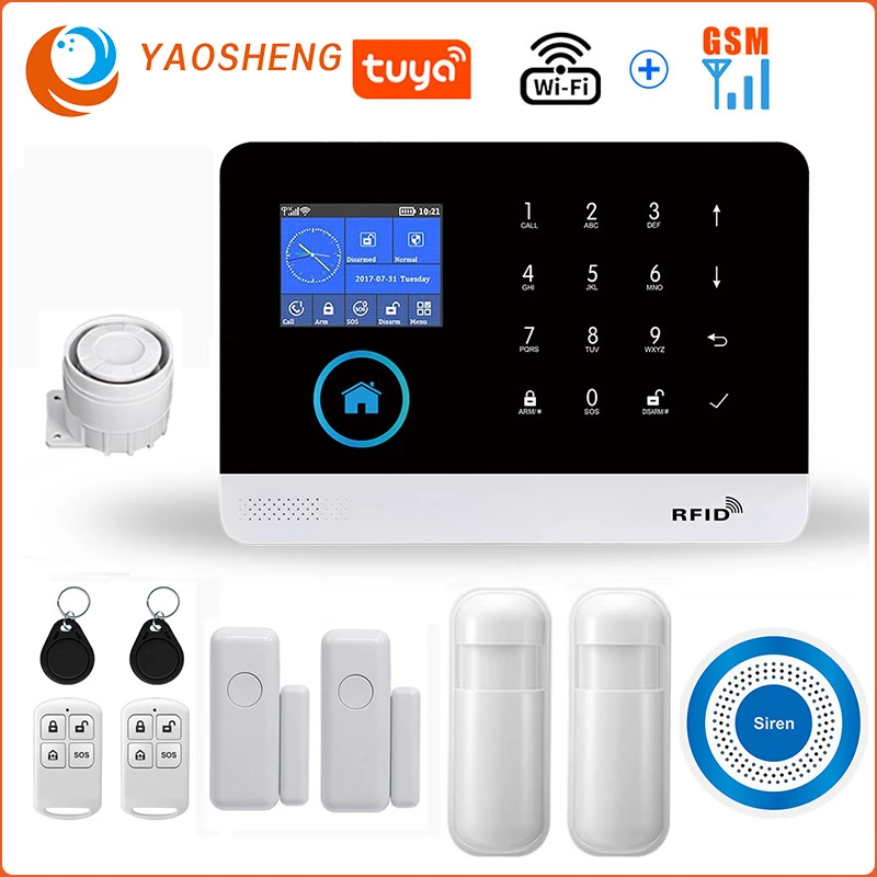 WiFi GSM Wireless Smart Home Burglar Security Alarm System With Outdoor ...