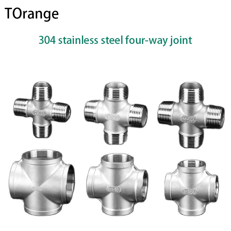 304-Stainless-Steel-Four-way-Joint-1-Inch-1-2-Inch-Inner-and-Outer-Wire ...