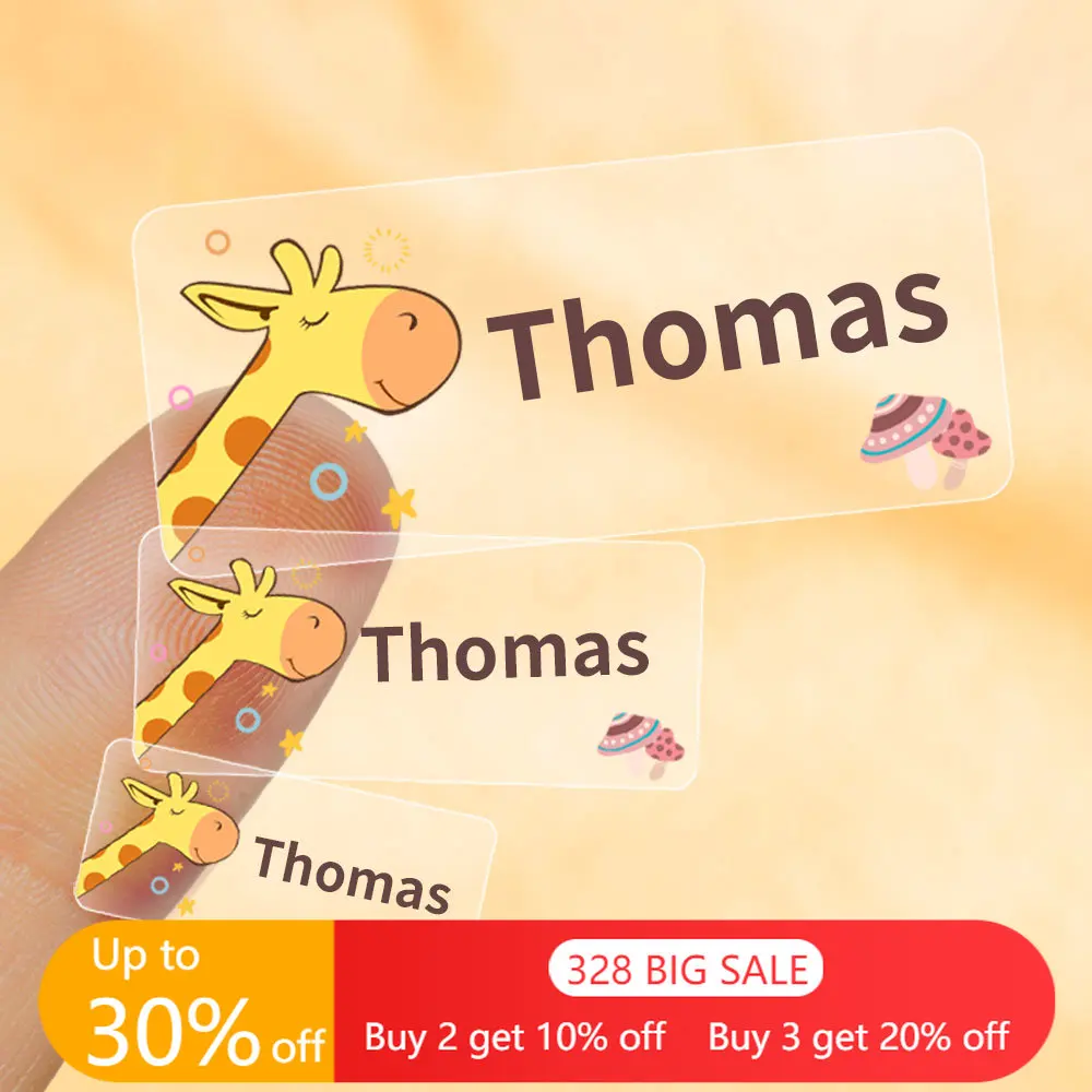 Name Sticker Personalized Waterproof | Transparent Name Labels ...