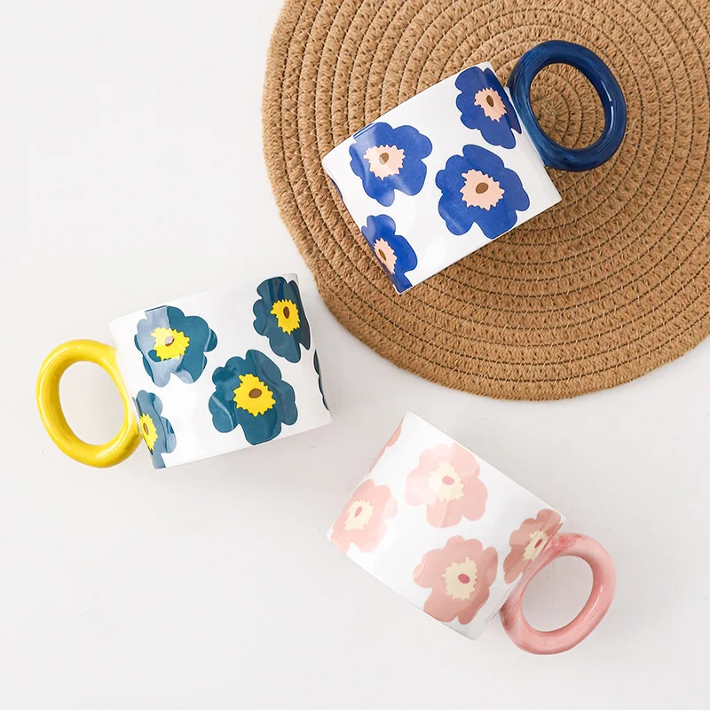 Ceramic-Cup-Hand-Painted-Coffee-Cup-Creative-Coffee-Cup-Cute-Style ...