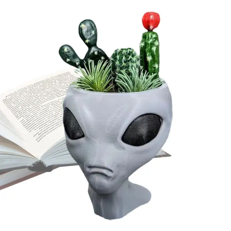 Cool-Alien-Sculpture-Flower-Pots-Alien-Face-Eye-Catching-Planters-Resin ...