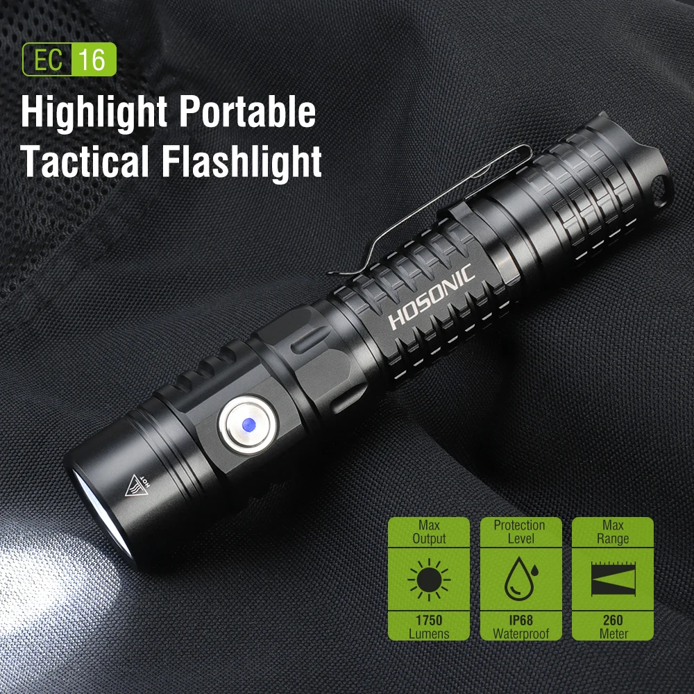HOSONIC-EC16-Tactical-Flashlight-SFT-40-1750LM-Powerful-LED-Torch-Type ...