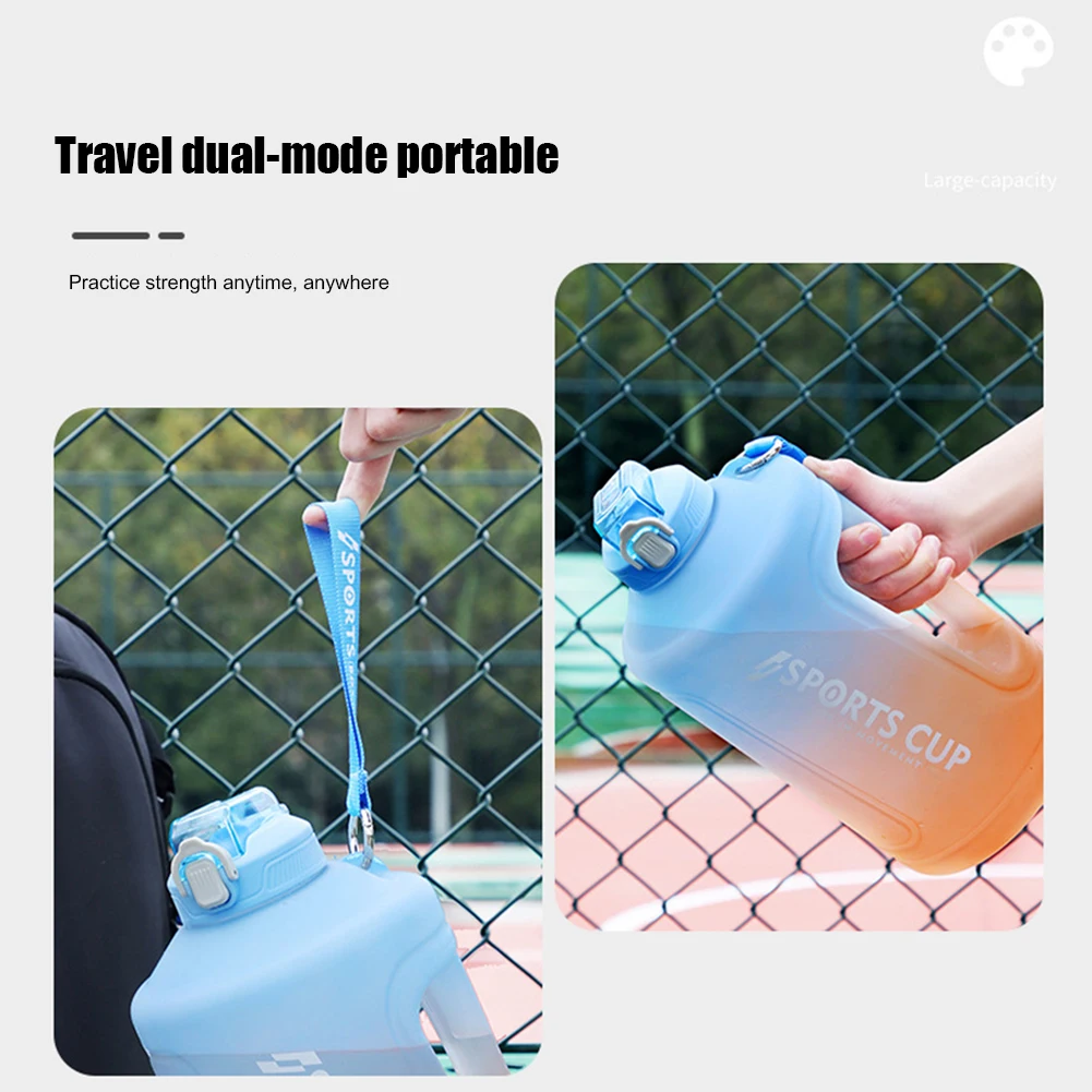 Gourde - Bouteille isotherme,Bouteille d'eau de sport avec poignée,grande capacité,2,3 l,gourde ...