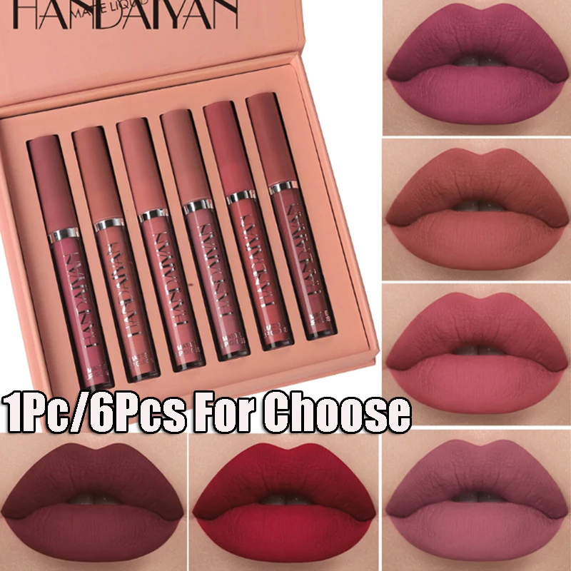 Sexy Red Matte Velvet Gloss Nude Liquid Lipsticks Waterproof Long ...