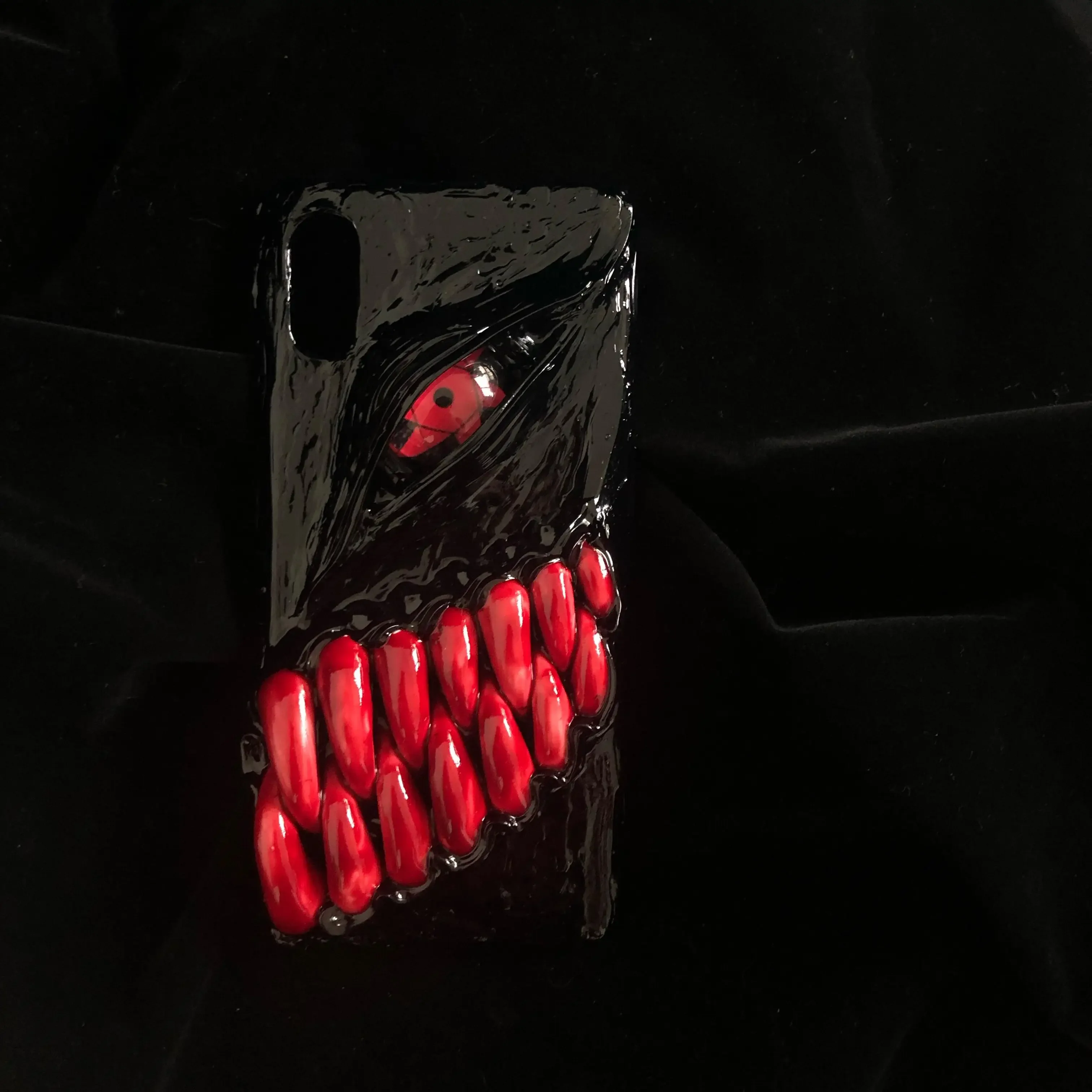 Handmade-Monster-Phone-Case-3D-Gothic-Scary-Red-Teeth-Phone-Cover ...