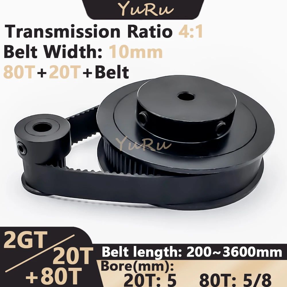 GT2 2M 20 80Teeth 2GT 20T 80T Timing Pulley Belt Set Bore 5/8mm Belt ...