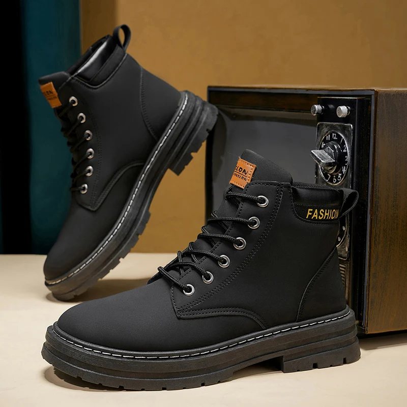 2025 Men's New Classic Mid-Cut Boots - Thick Sole, Lace-Up, Outdoor ...
