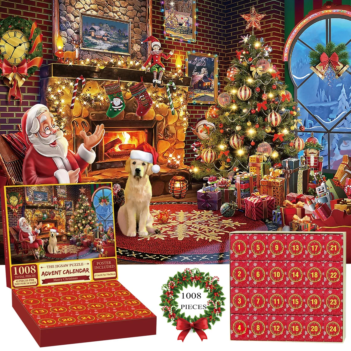 1008-Pieces-Jigsaw-Puzzle-Merry-Christmas-Advent-Calendar-2024-Merry ...