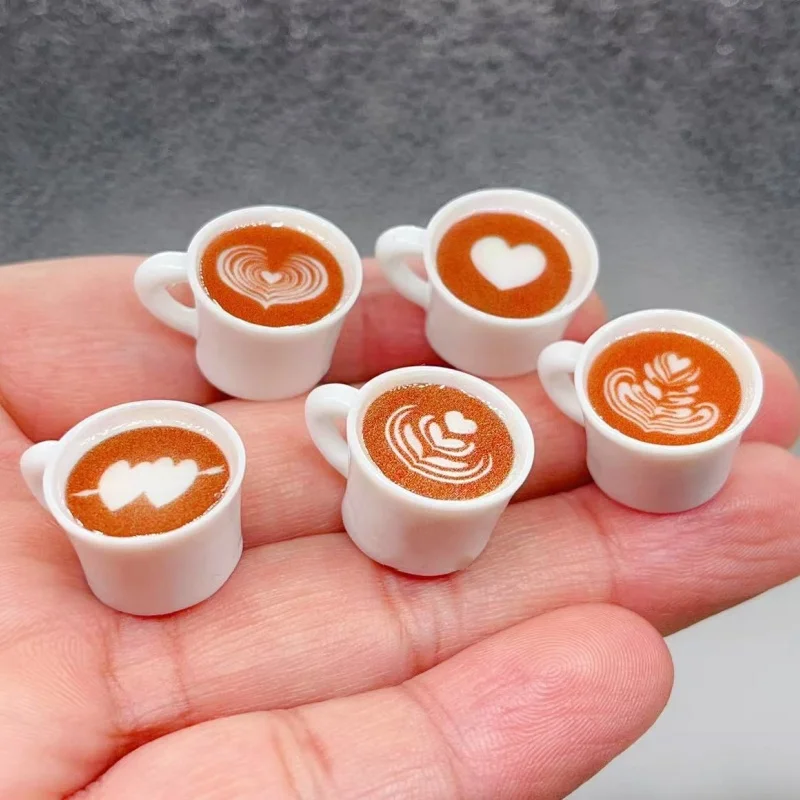 10pcs Mini Miniature Coffee Cups Resin Charms Funny Cute Drink Diy ...