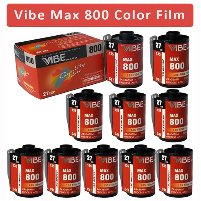 1-3-5-10Rolls-VIBE-Max-800-Color-Film-ISO-800-135-Negative-Film-27EXP ...