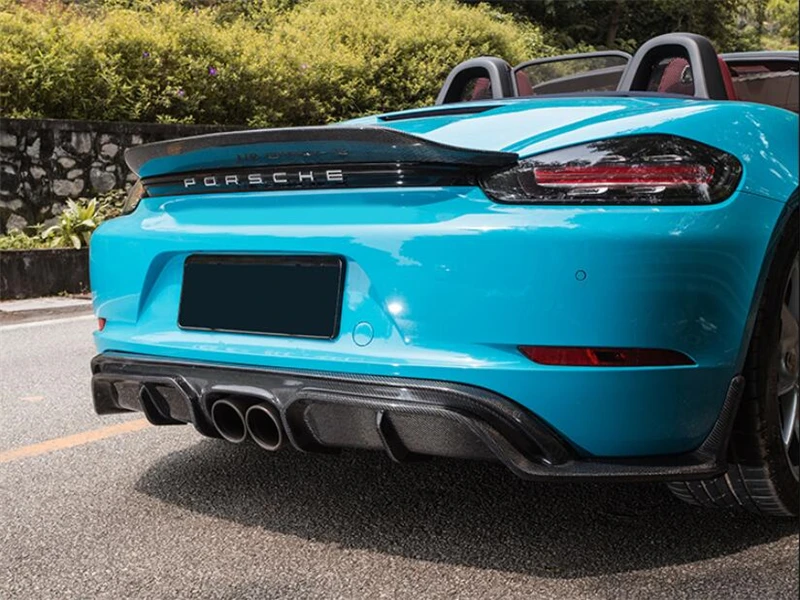 For Porsche 718 Boxster Cayman 2016-2023 Real Carbon Fiber Front Lip ...
