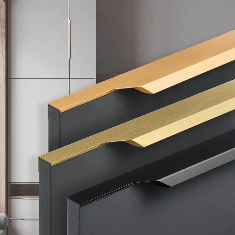 300-500MM-Modern-Simple-Black-Thumb-Seal-Handle-Cabinet-Door-Drawer ...