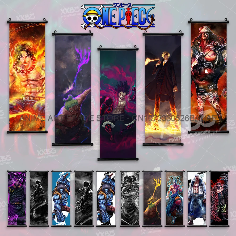 ONE-PIECE-Hanging-Painting-Anime-Poster-Monkey-D-Luffy-Scrolls-Pictures ...