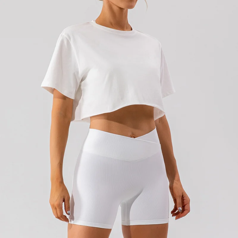 Outdoor Dance Sports Short-sleeved Yoga Shirts Women Casual Running ...