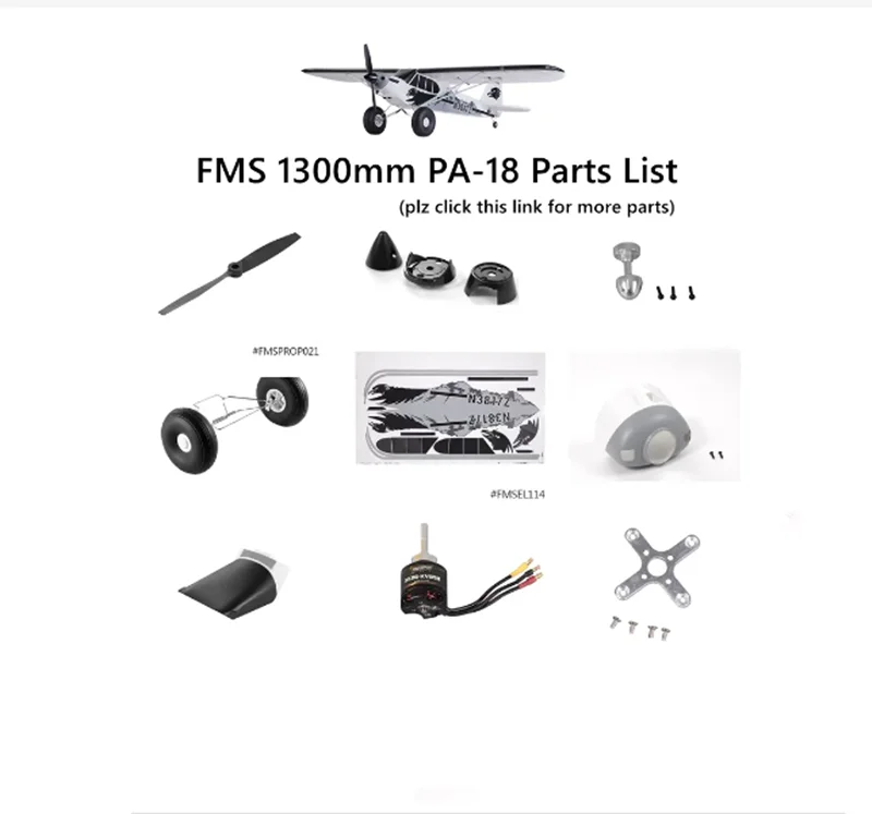 FMS-1300mm-1-3M-PA-18-J3-Cub-Piper-Parts-Propeller-Spinner-Cowl-Motor ...