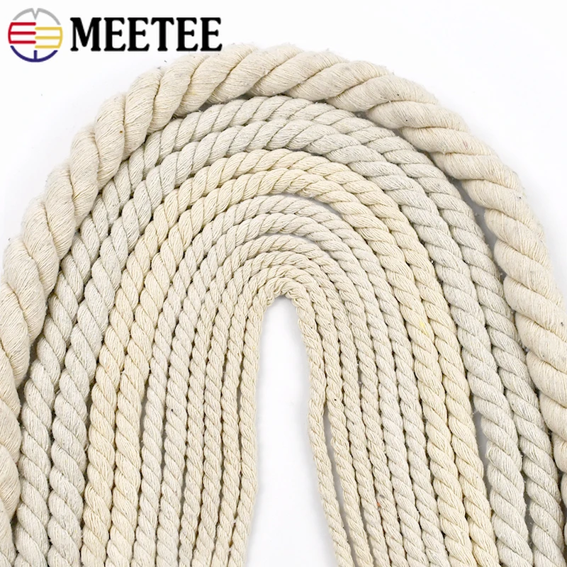 2Meters-Meetee-Beige-5-20mm-Cotton-3-Wisted-Rope-String-Cords-Twine ...