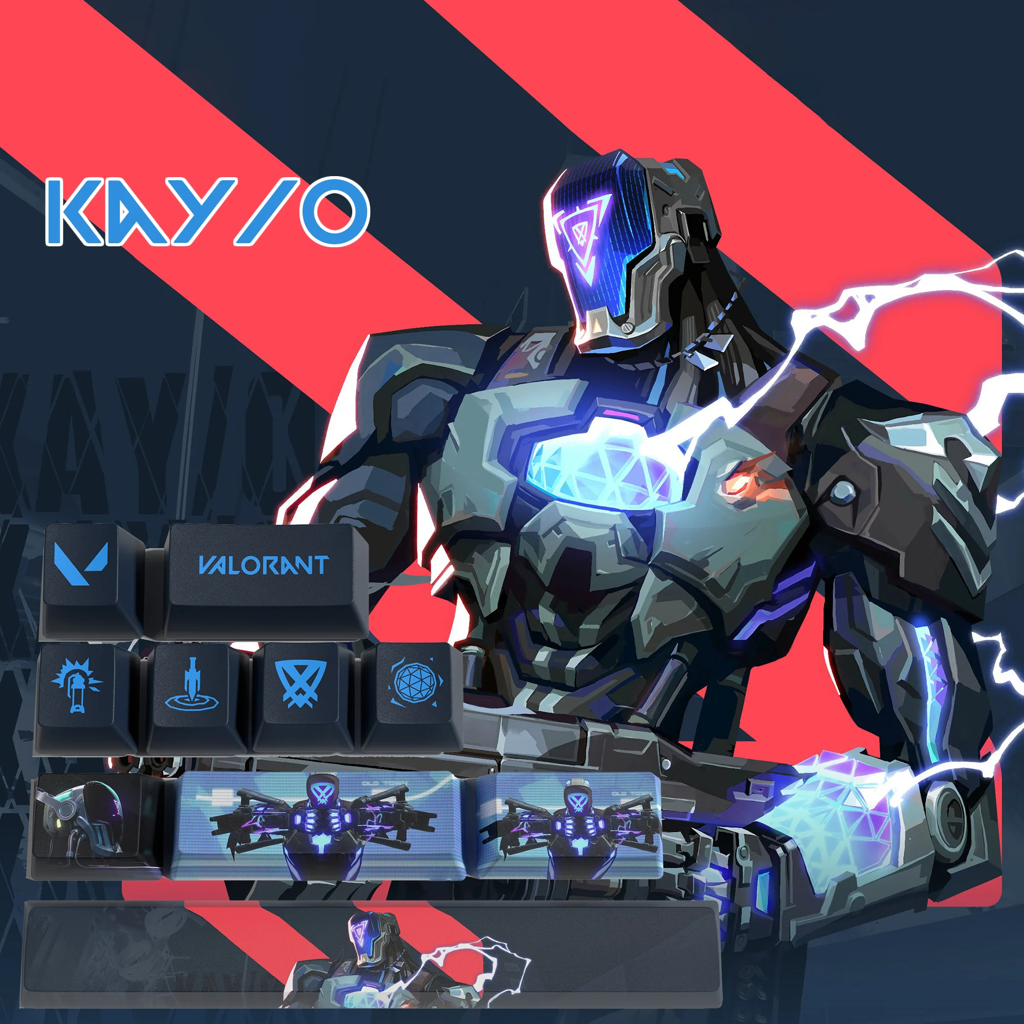 Valorant Keycaps Kay O OEM โปรไฟล์10คีย์ PBT Dye Sub Keycaps ...