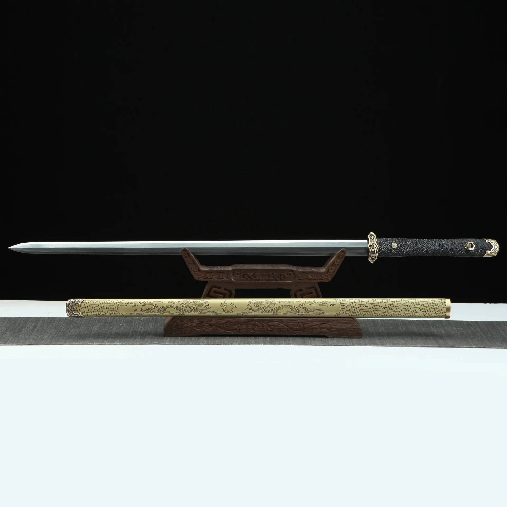 102cm-Damascus-steel-real-sword-Chinese-handmade-one-piece-sword ...