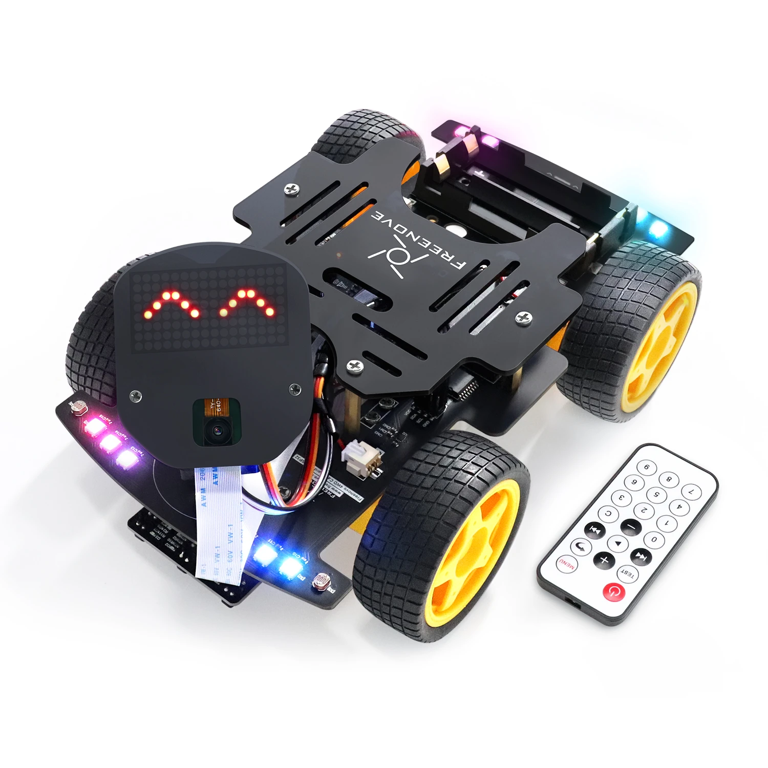 Freenove 4wd Car Kit For Esp32-wrover, Dot Matrix Expressions, Camera ...