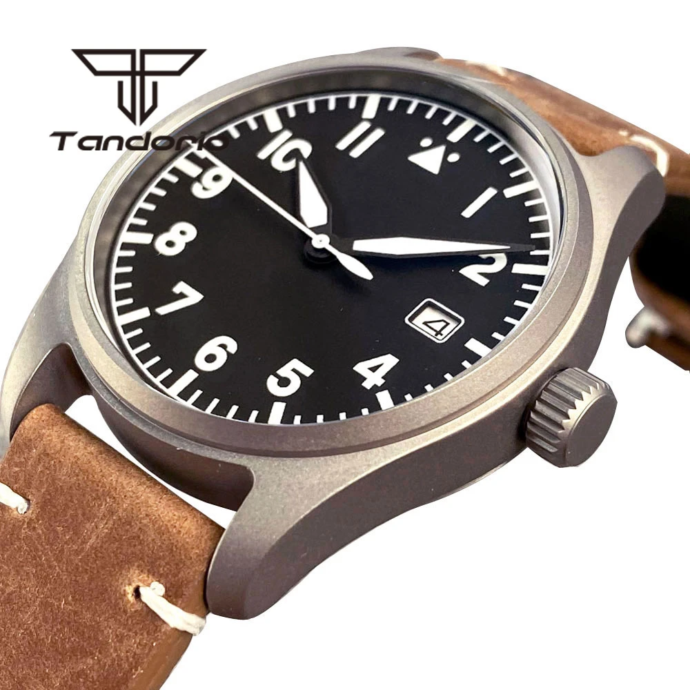 Tandorio Nh35a Titanium 39mm Pilot 200m Dive Men's Automatic Watch ...