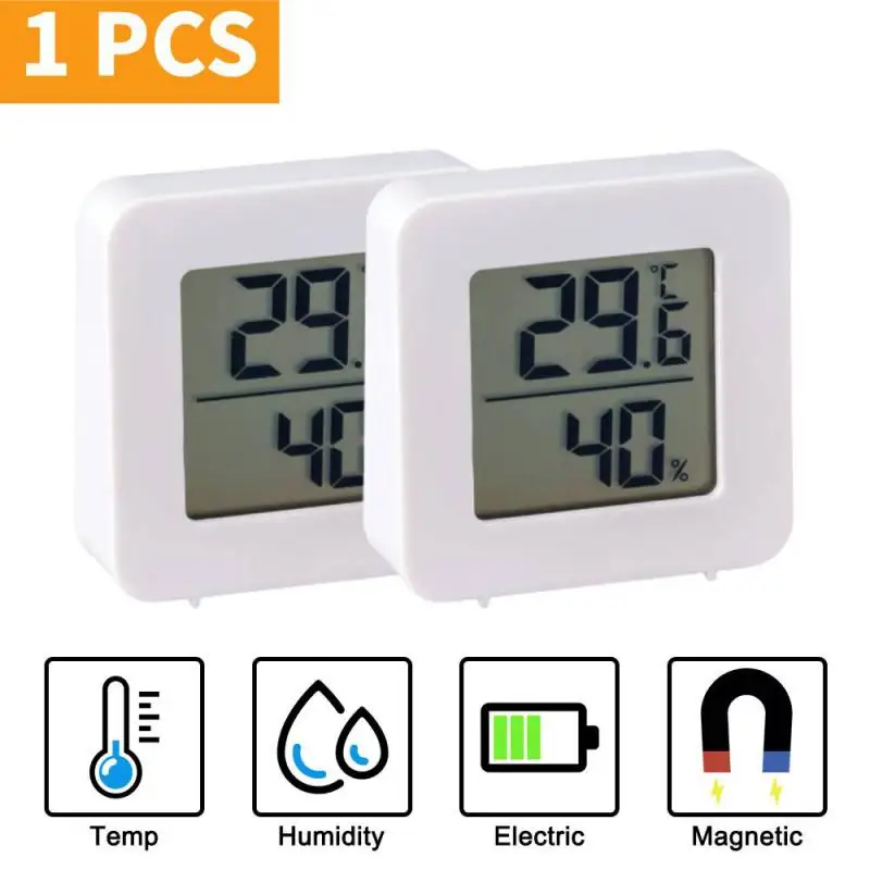 Mini LCD Digital Room Thermometer Magnetic Temperature Sensor Humidity ...