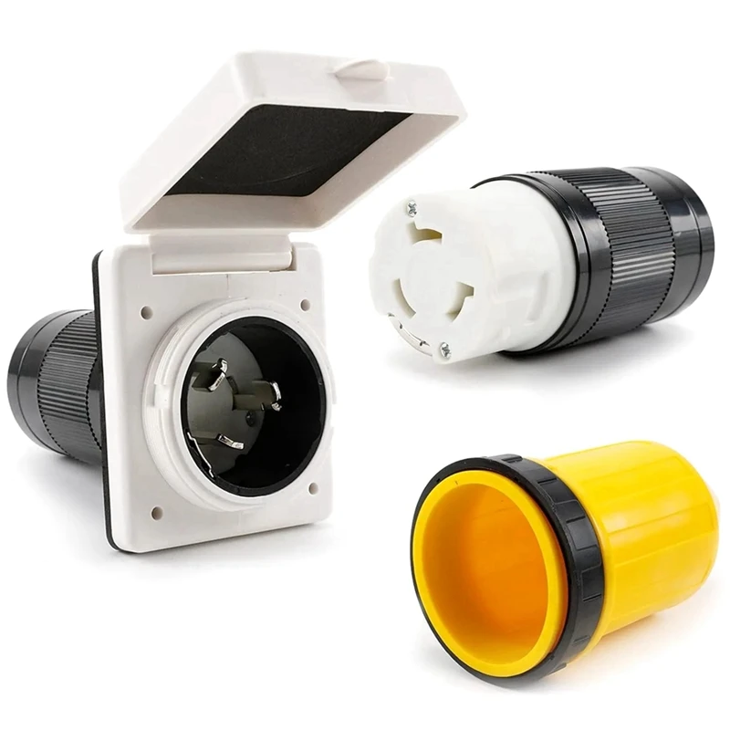 50-Amp-RV-Power-Inlet-Receptacle-50-Amp-RV-Power-Cover-Twist-Locking ...