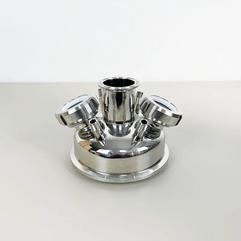 6-OD167mm-Tri-clamp-Extraction-Flat-Cover-Cap-With-2-Ferrule-2-1-5 ...