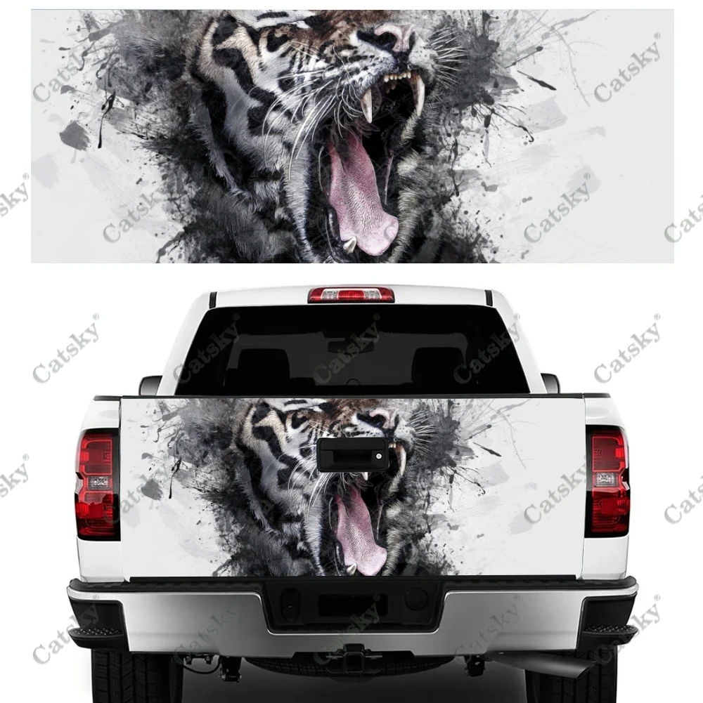 white tiger Car sticker rear truck rear appearance modification custom ...