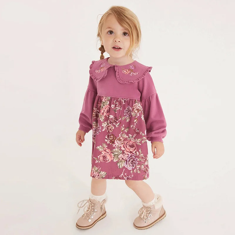 Euro-Style-Rose-Pink-Girls-Dresses-Toddler-Baby-Outwear-Kids-Long ...