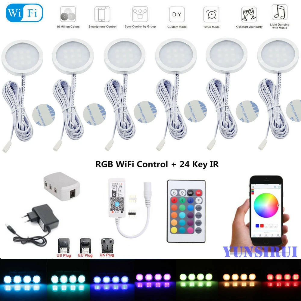 Wifi Magic Home App + 24key Remote Control Rgb Led Under Cabinet Light ...