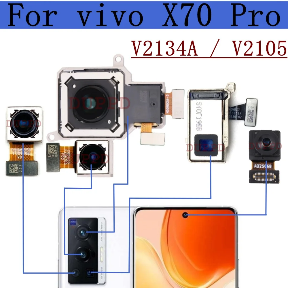 Original-Front-Rear-Camera-For-Vivo-X70-Pro-V2134A-V2105-Back-Wide ...