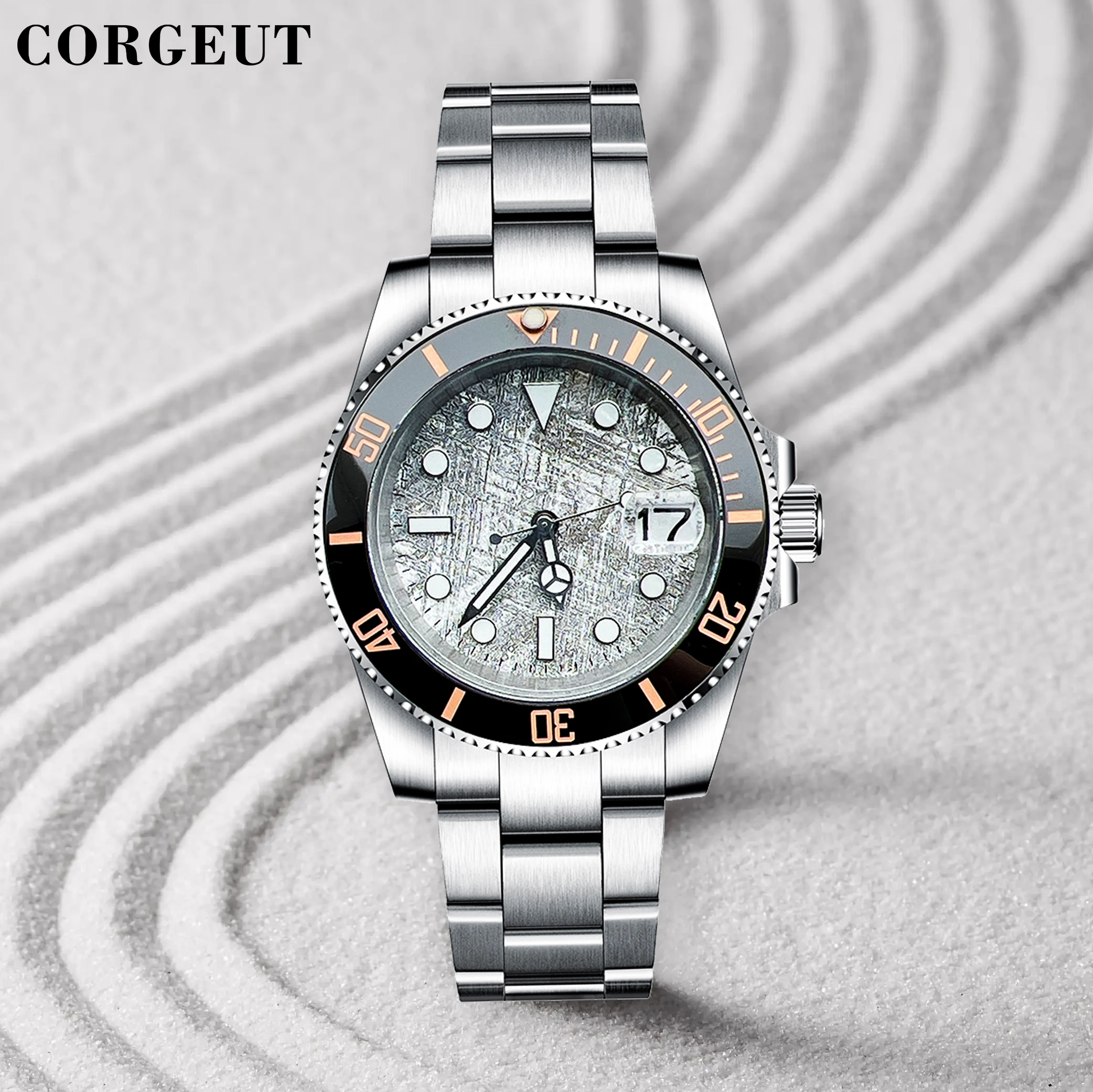 2023 Corgeut 40mm Automatic Mechanical Waterproof 100m Band Watch for ...
