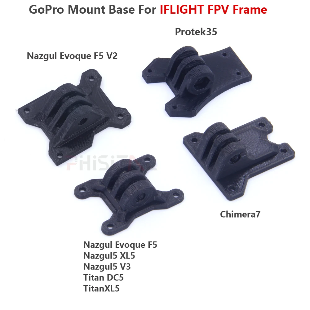 3D-Printed-TPU-GoPro-mount-base-for-iflight-nazgul-evoque-F5-nazgul5 ...