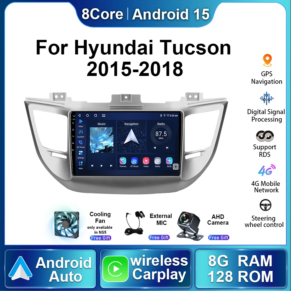 Android 15 Auto For Hyundai Tucson 2015 2016 2017 2018 Car Radio ...
