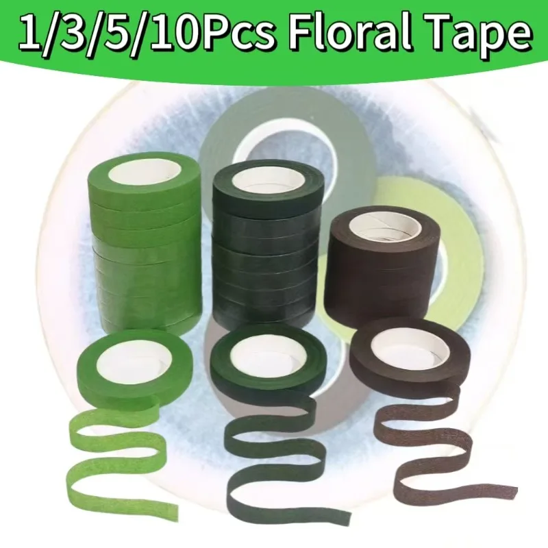1/3/5/10PCS Green Bouquet Tapes Self-adhesive Floral Paper Tapes DIY ...