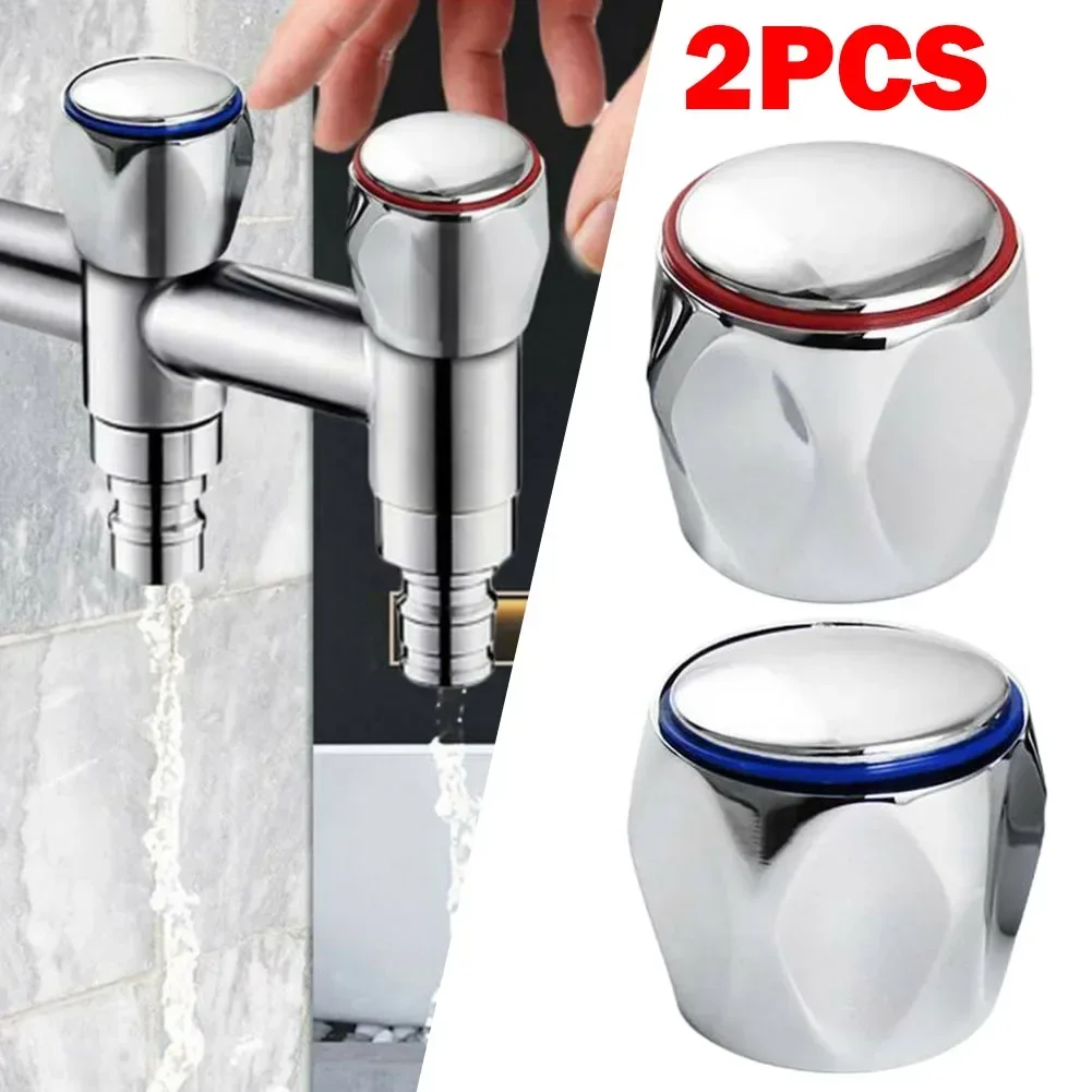 Cold-Hot-Tap-Top-Head-Faucet-Cover-Handle-Chrome-Plated-Replacement-Set ...