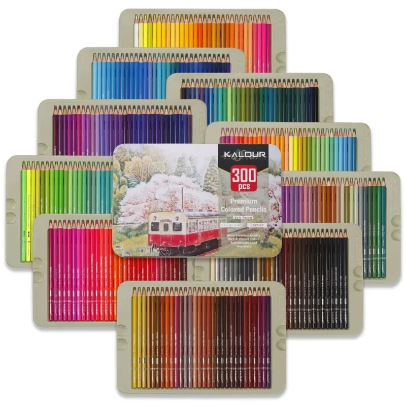 KALOUR 300 color deluxe iron box oily color pencil set special ...