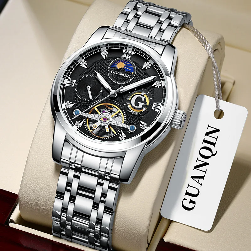 GUANQIN-Luxury-Tourbillon-Mechanical-watch-for-men-Stainless-steel ...