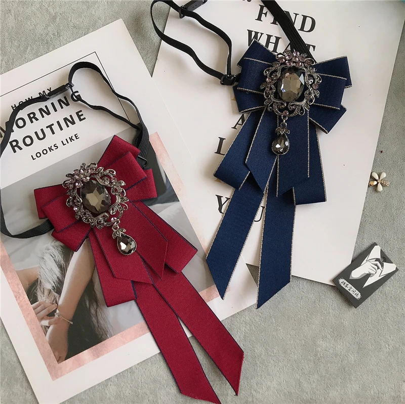 Rhinestone-Bow-Tie-Women-s-Graduation-Photo-Student-School-Uniform-Tie ...