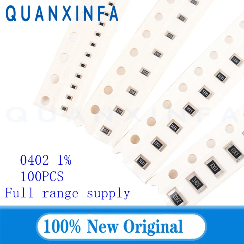 Resistência de Smd 0402, 10m, 1/16w, 0r-1m, 1, 10, 100, 150, 220, 330 ...