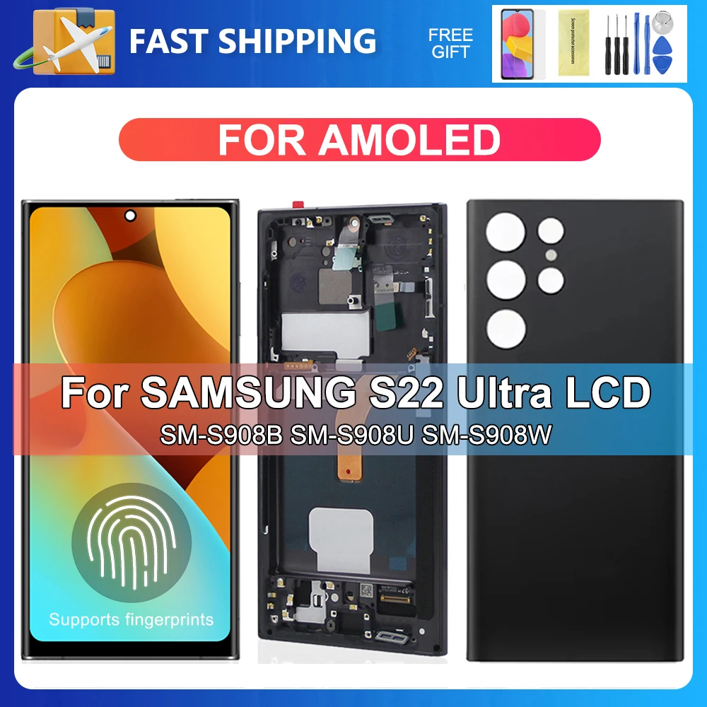 AMOLED S22 Ultra For Samsung For S908 S908B S908U S908W S908E LCD ...
