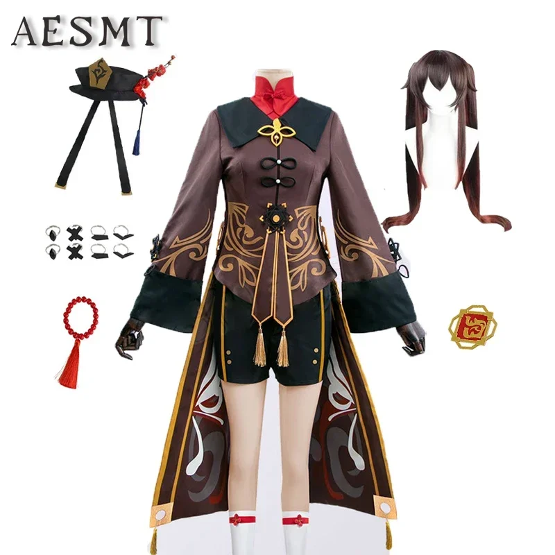 Genshin-darbe-Hu-Tao-Cosplay-kost-m-niforma-peruk-tam-Set-halka ...