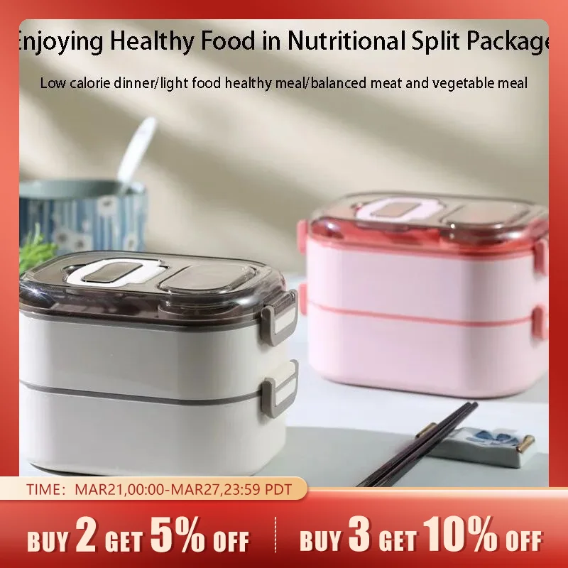 Office-Worker-Lunch-Box-Double-Layer-Bento-Box-Stainless-Steel-Heating ...
