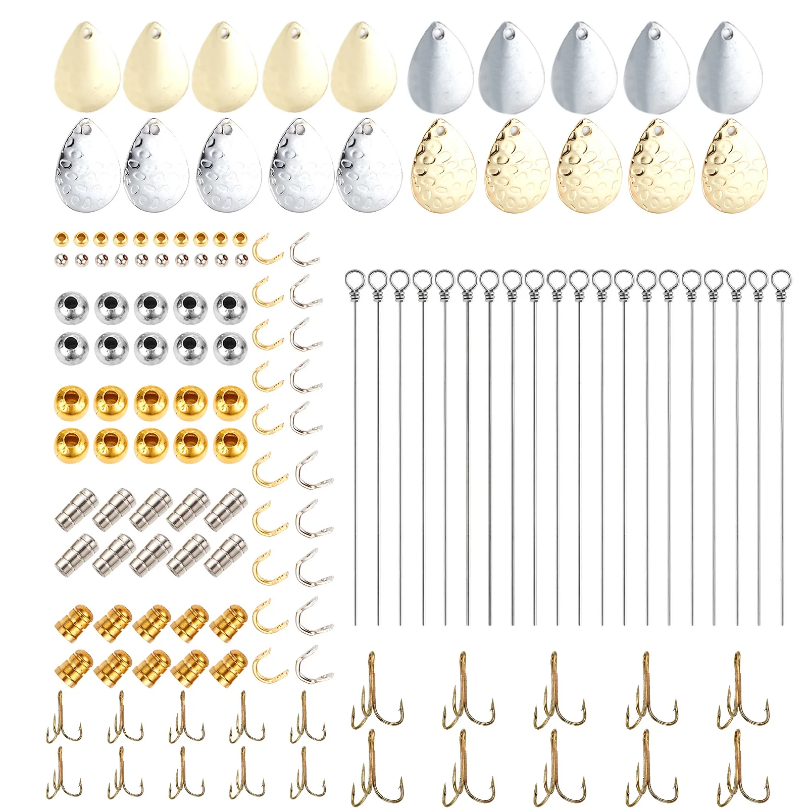 140pcs-Fishing-Spinner-Making-Kit-Inline-Spinner-Trout-spinner-Copper ...