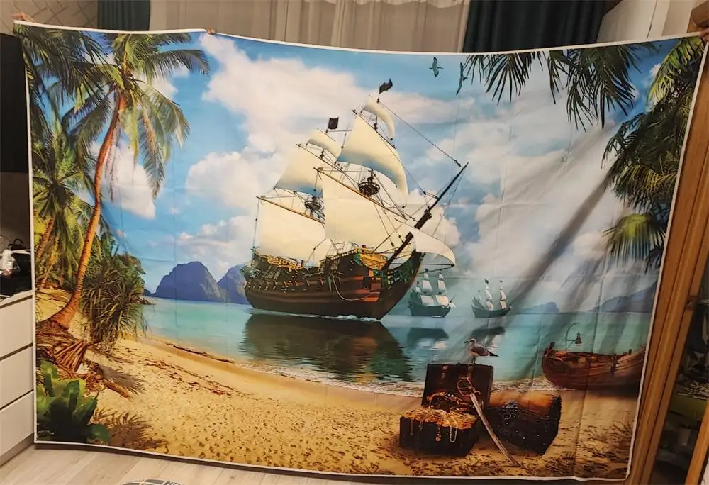 Pirate Ship And Map Wallpaper