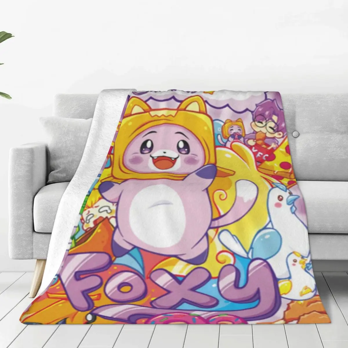 Lankybox-Rocky-And-Foxy-Spiral-Blanket-Flannel-Decoration-Portable ...